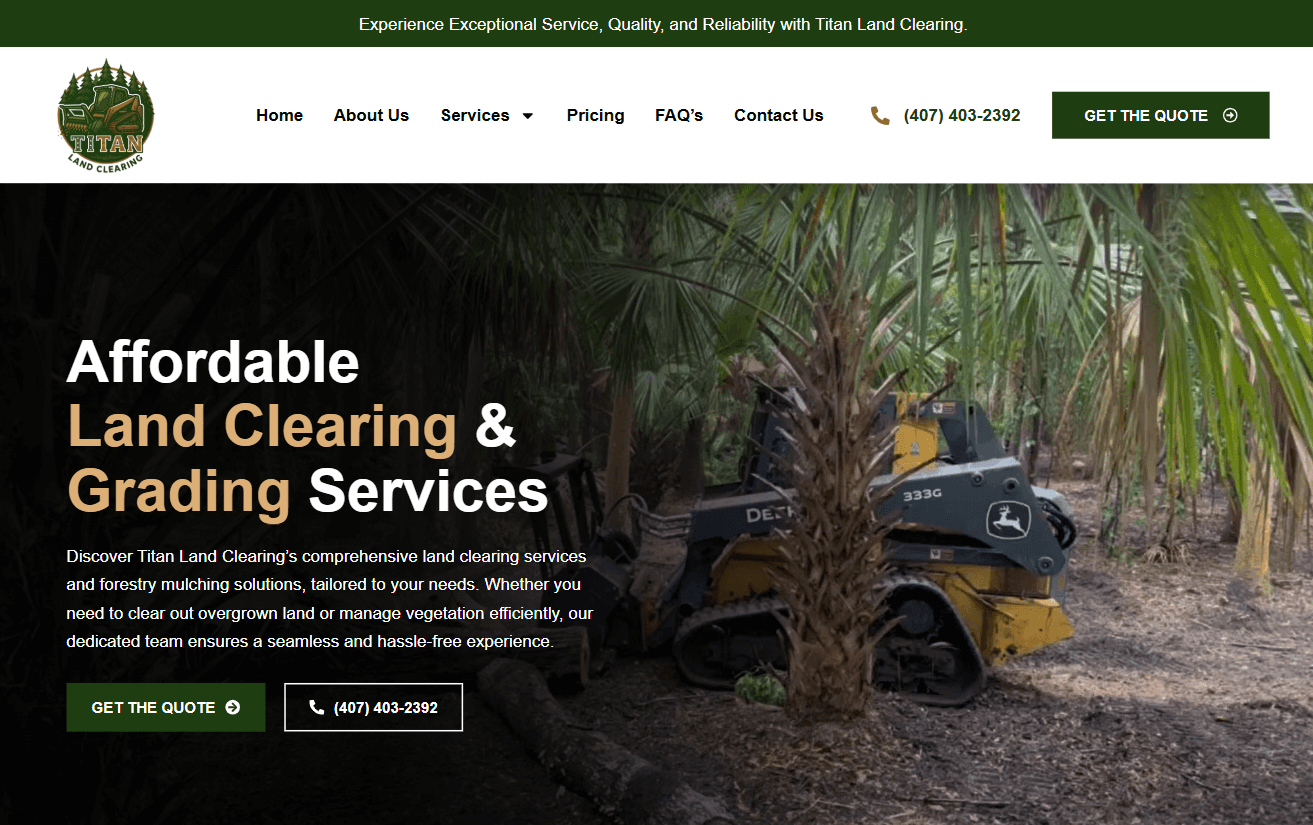 Affordable Land Clearing & Grading Services | Titan Land Clearing